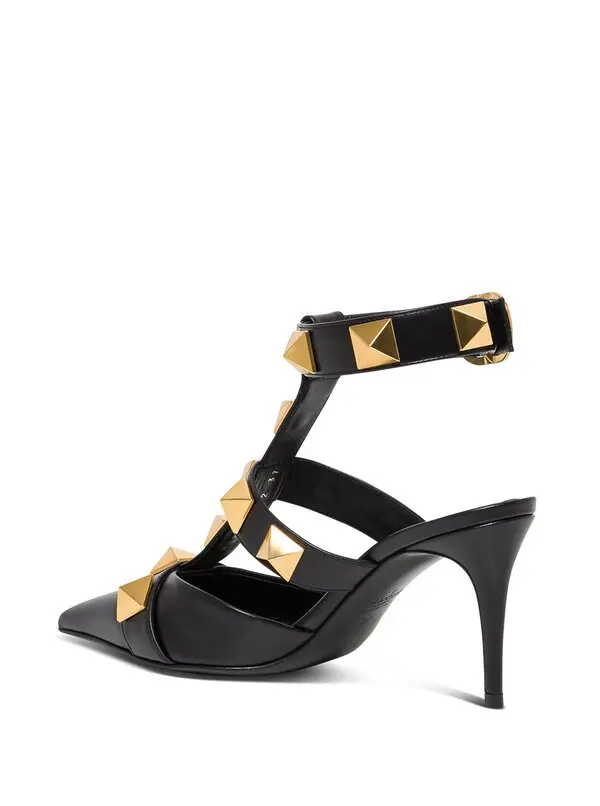Valentino Garavani Rockstud Pointed Toe Buckled Pumps - Black