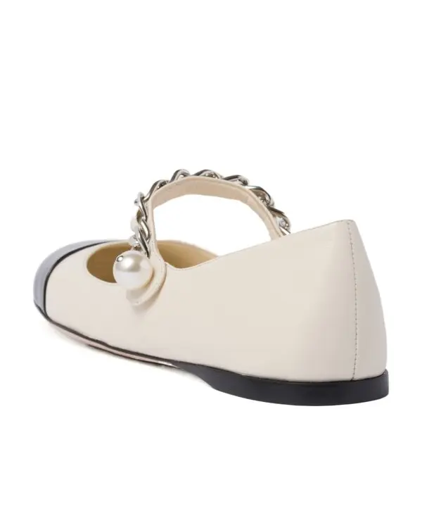 Miu Miu Two-tone Chain-linked Ballerinas