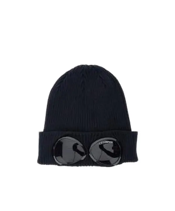 C.P. COMPANY Goggle Detail Knitted Beanie - Black