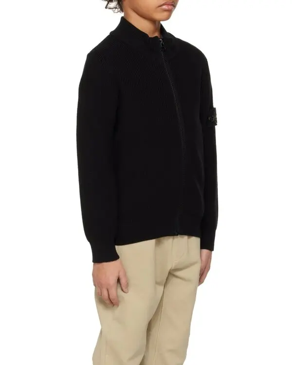 Stone Island Long Sleeve Zip Up Jacket With Logo Detail
