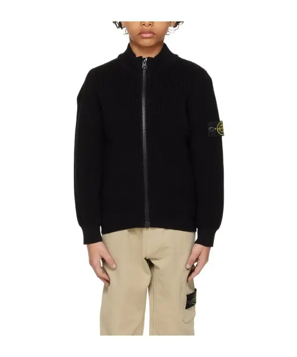Stone Island Long Sleeve Zip Up Jacket With Logo Detail