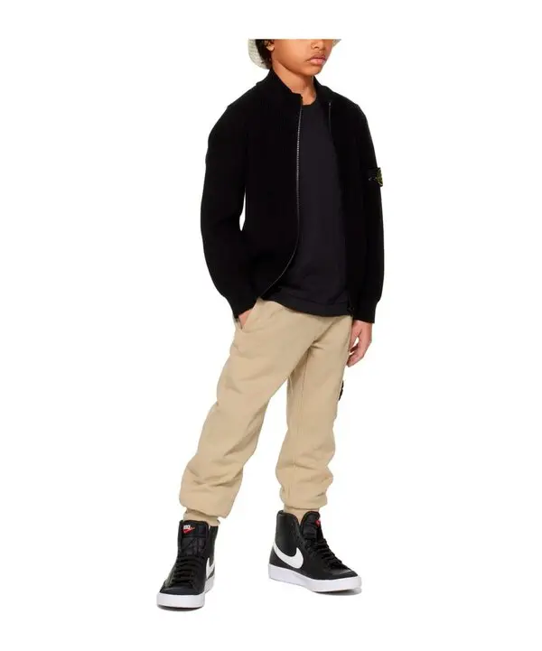 Stone Island Long Sleeve Zip Up Jacket With Logo Detail