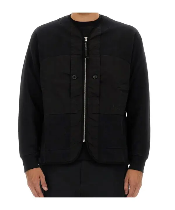 C.P. COMPANY Zip Front Sweatshirt - Black