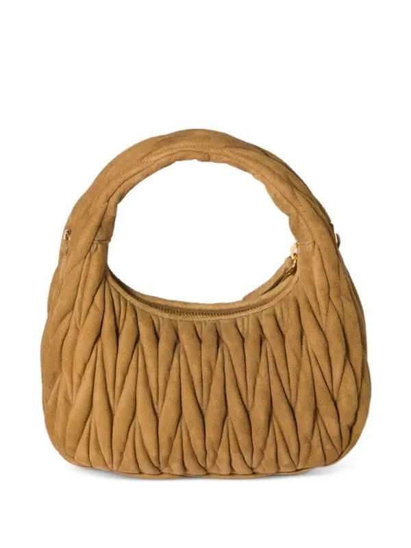 Miu Miu Wander Matelassé Zipped Handbag - Brown