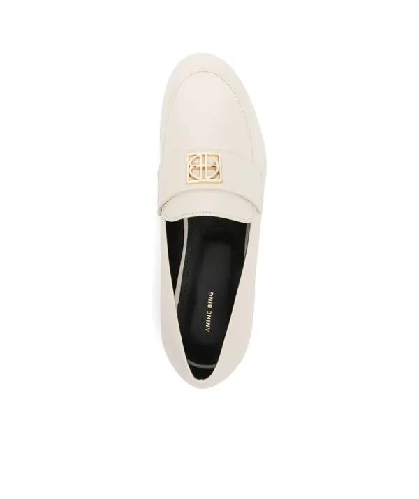 ANINE BING Logo Plaque Loafers