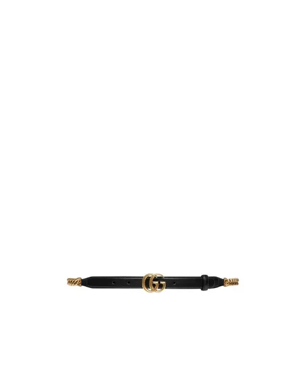 Gucci Gg Marmont Chain Belt - Black