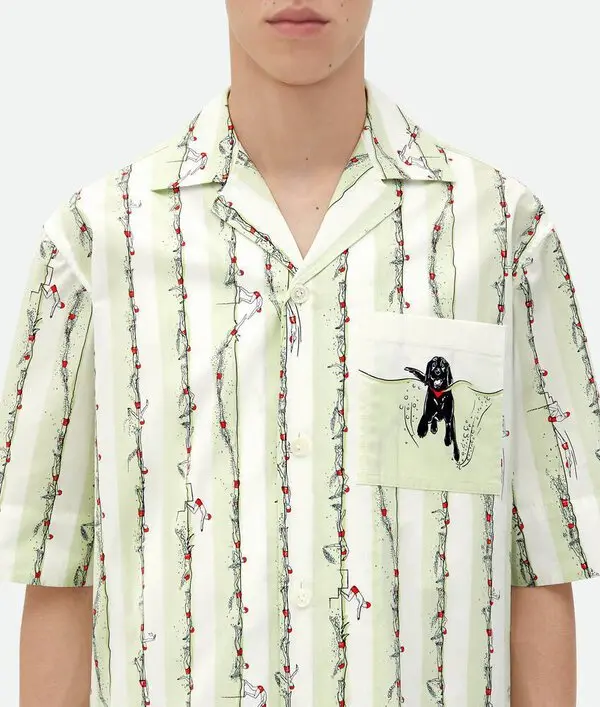 Bottega Veneta Short Sleeved Striped Shirt