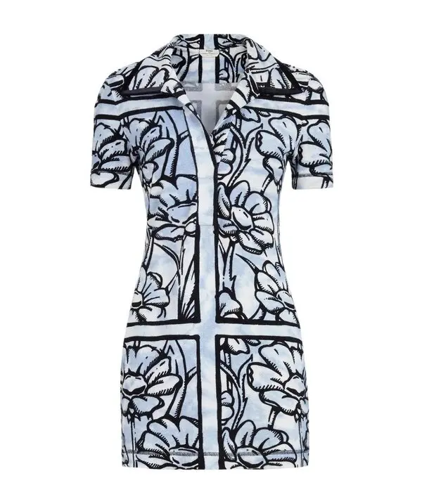 Fendi Short Sleeve Printed Dress