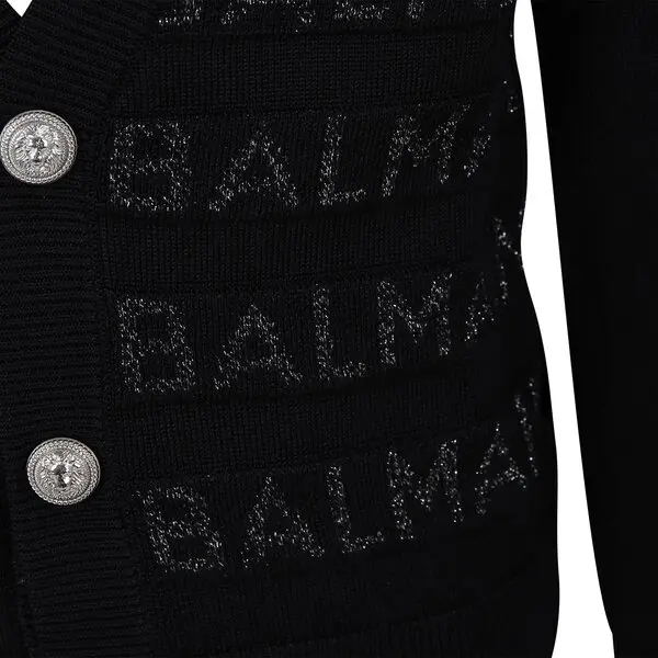 Balmain Logo Embroidered V-neck Cardigan