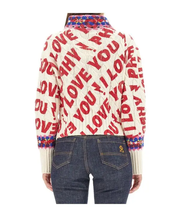 Philosophy Di Lorenzo Serafini I Love You Philosophy" High Neck Knit Jumper