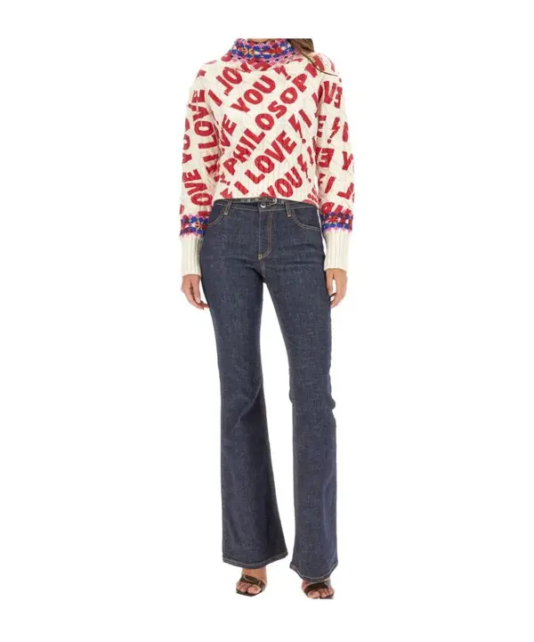 Philosophy Di Lorenzo Serafini I Love You Philosophy" High Neck Knit Jumper