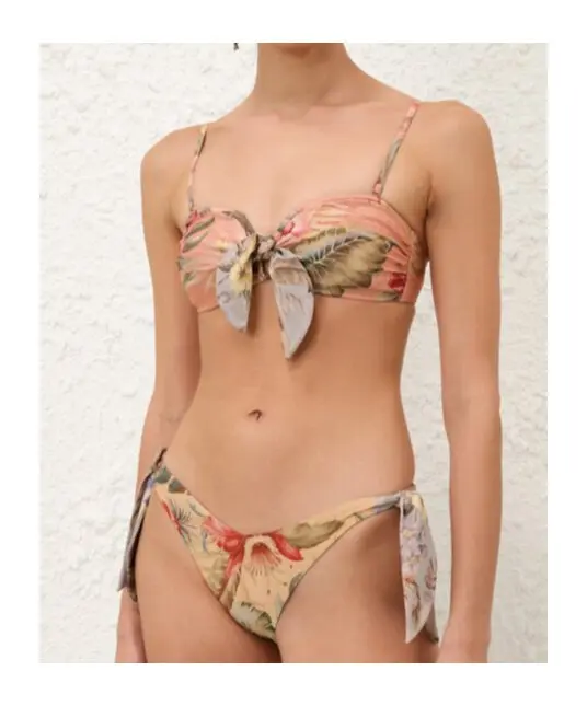 Zimmermann Coco Scarf Tie Bikini Top - Nude