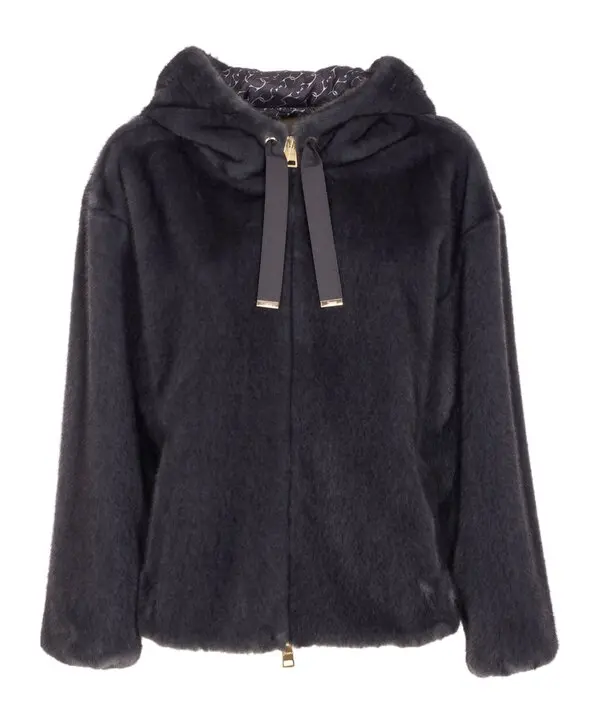 Herno Shearling Drawstring Hooded Coat