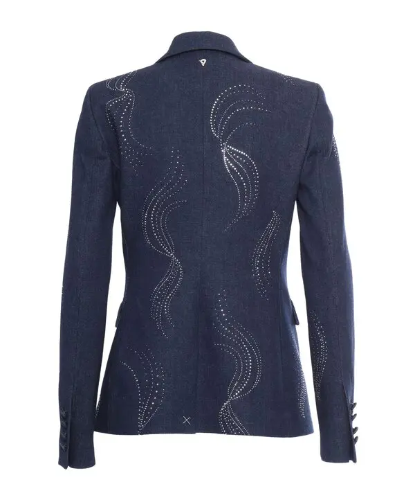 DONDUP Double Breasted Embellished Blazer - Blue