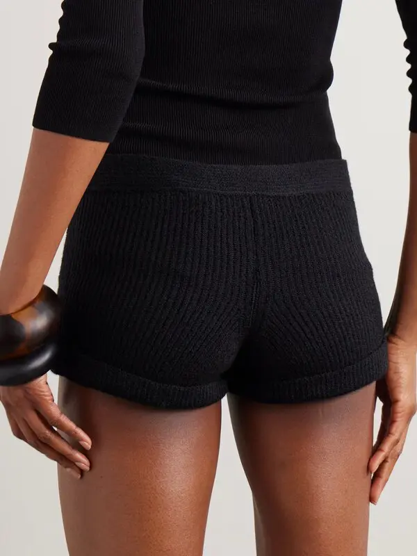 Isabel Marant Étoile Diha Button-detailed Ribbed Knit Shorts