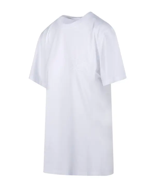 Max Mara Logo Embroidered Crewneck Top - White