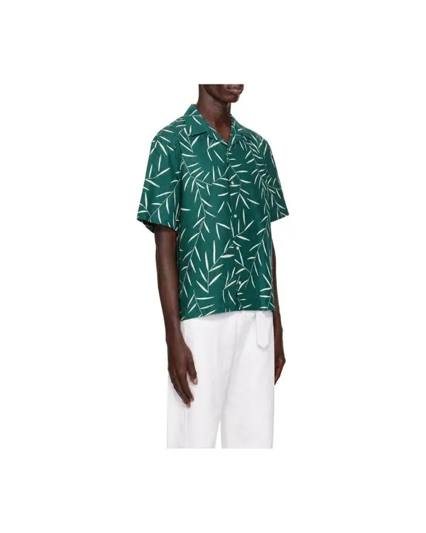 Jacquemus Leaf Printed Short-sleeved Shirt - Blue