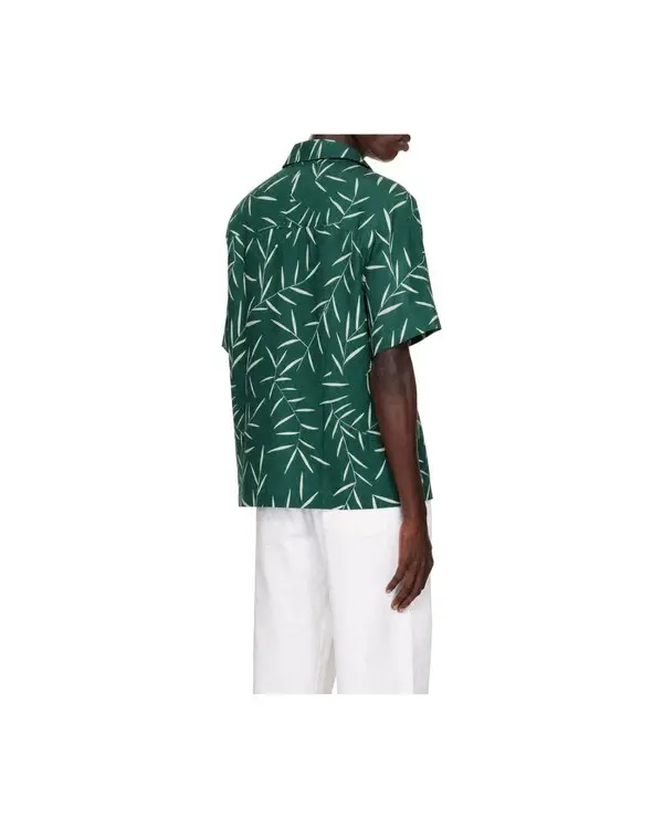 Jacquemus Leaf Printed Short-sleeved Shirt - Blue