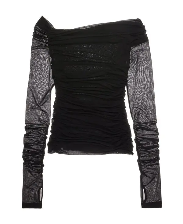 Helmut Lang Ruched Off-shoulder Top