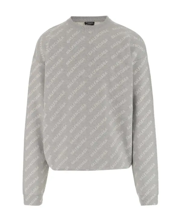 Balenciaga Allover Logo Knit Jumper