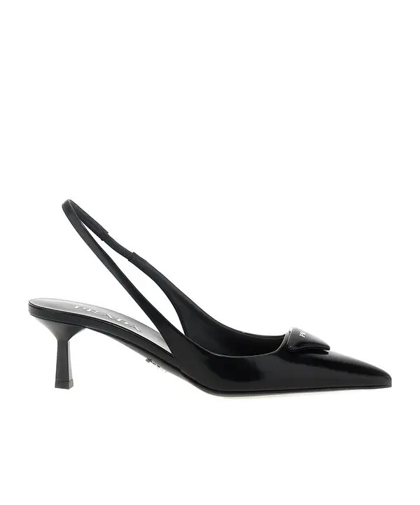 Prada Pointed-toe Slingback Pumps - Black