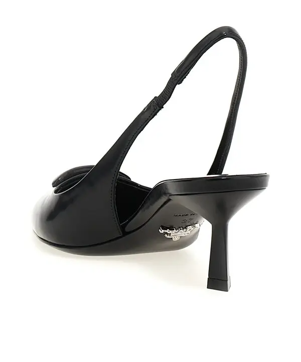 Prada Pointed-toe Slingback Pumps - Black