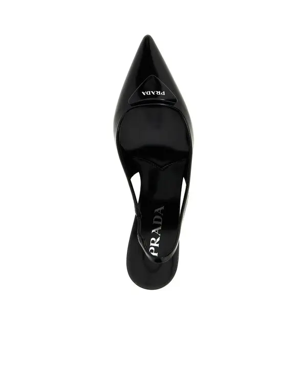 Prada Pointed-toe Slingback Pumps - Black