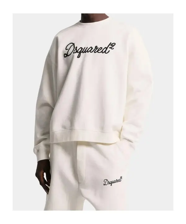 Dsquared2 Signature Relaxed Fit Crewneck Sweatshirt - White