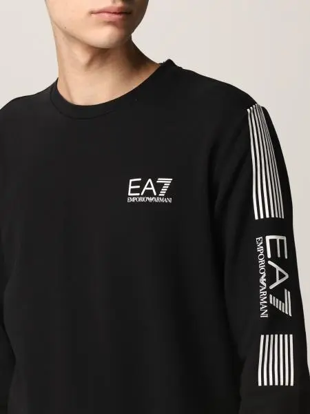 EA7 Logo Print Crewneck Sweatshirt