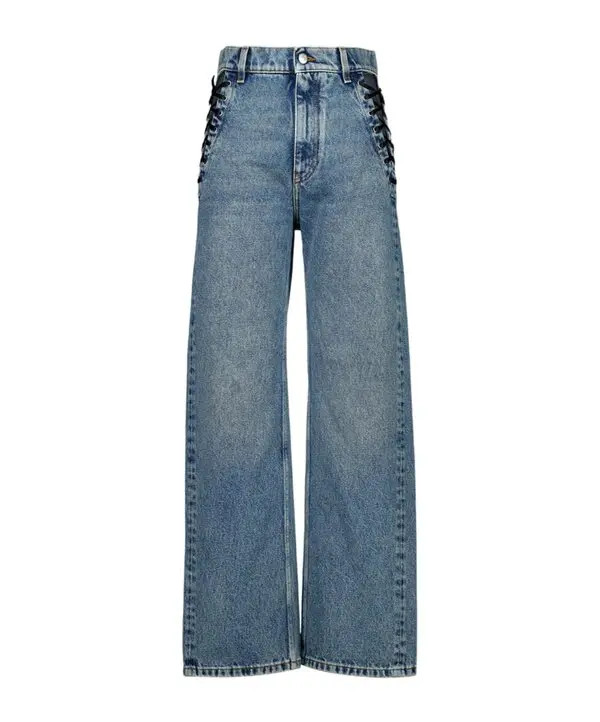 Stella McCartney High-waist Straight-leg Jeans With Side Ties - Blue