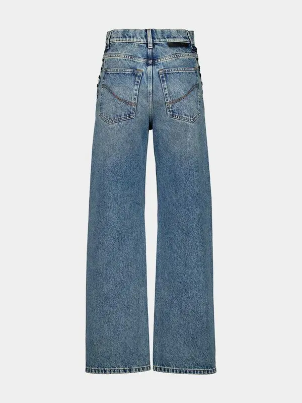 Stella McCartney High-waist Straight-leg Jeans With Side Ties - Blue