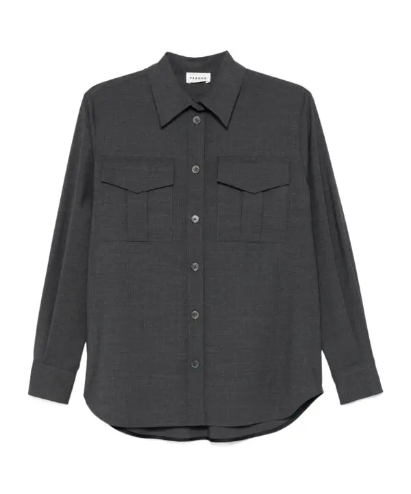 P.a.r.o.s.h Long-sleeved Shirt With Chest Pockets - Grey