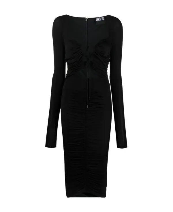 Versace Cut-out Midi Dress With Pleating