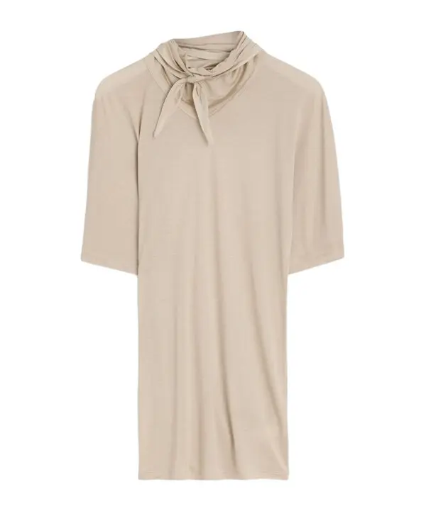 LEMAIRE Short Sleeve Scarf Blouse - Blush