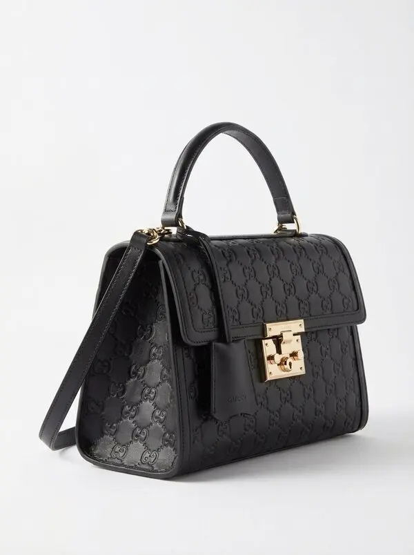 Gucci Padlock Medium Top Handle Bag - Black