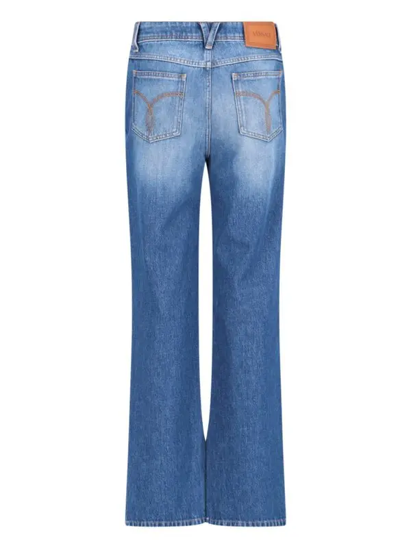 Versace High-waisted Straight-leg Jeans With Medusa '95 Hardware - Blue