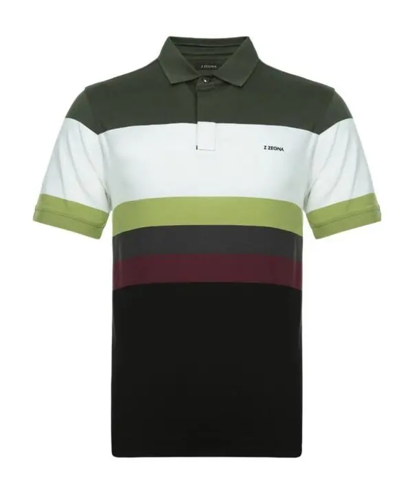 Zegna Polo Shirt With Color Stripes