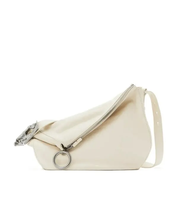 Burberry Knight Zipped Medium Tote Bag - White