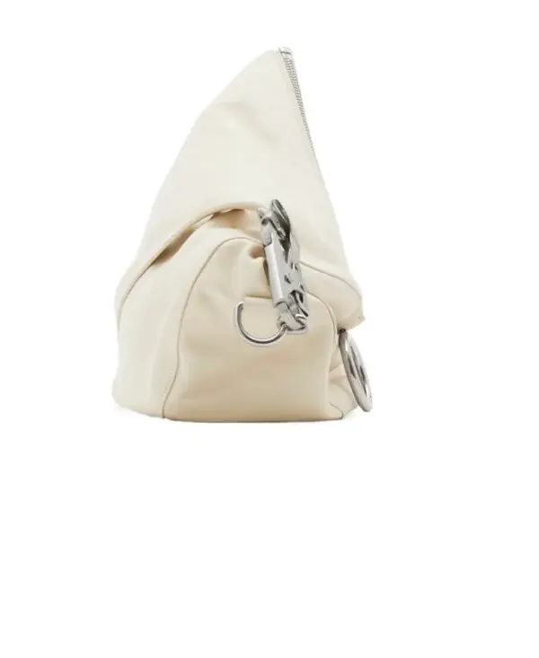 Burberry Knight Zipped Medium Tote Bag - White