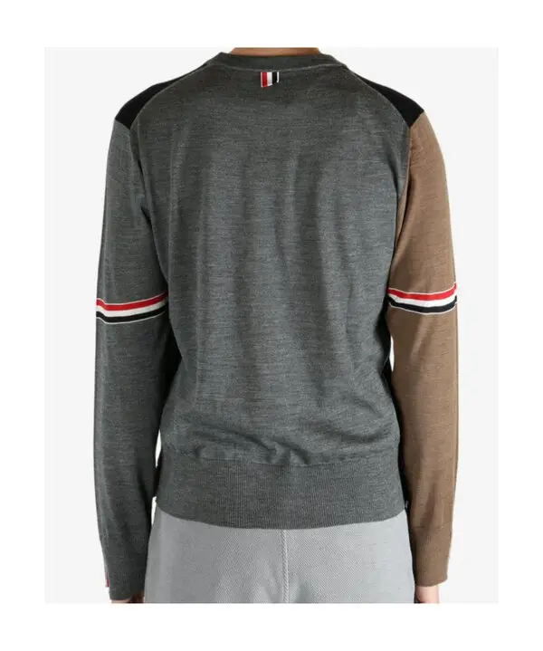 Thom Browne Panelled Wool Crew Neck Sweater