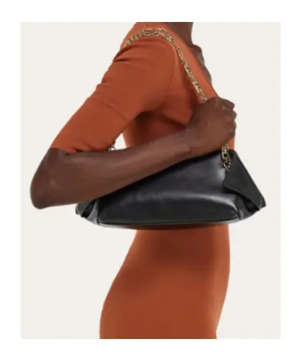 FERRAGAMO Chain-linked Shoulder Bag - Black