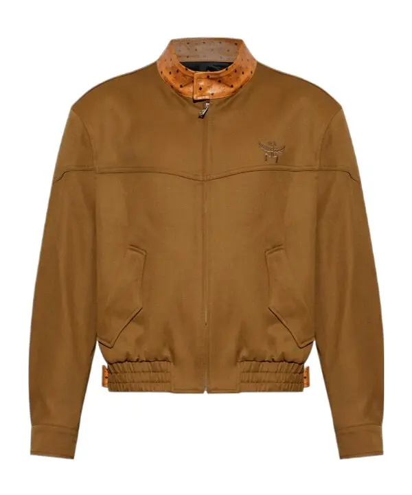 Mcm Zip-up Jacket With Stand Collar - Brown