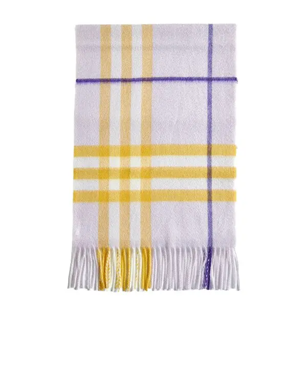 Burberry Checked Fringed-edge Scarf - Soft Mist