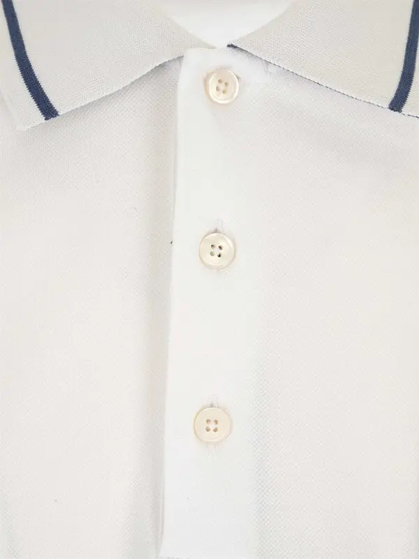 Zegna Logo-embroidered Polo Shirt - White