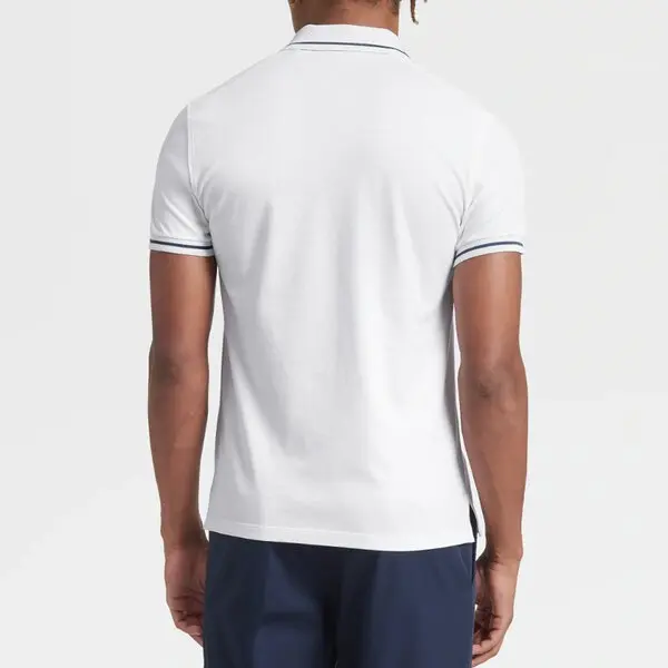 Zegna Logo-embroidered Polo Shirt - White