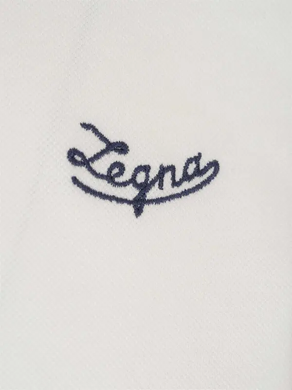 Zegna Logo-embroidered Polo Shirt - White