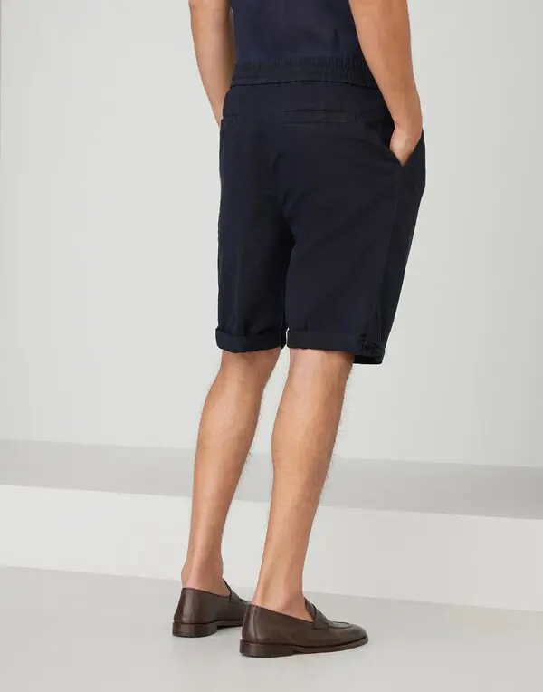 Brunello Cucinelli Drawstring Waistband Knee-length Bermuda Shorts - Navy Blue
