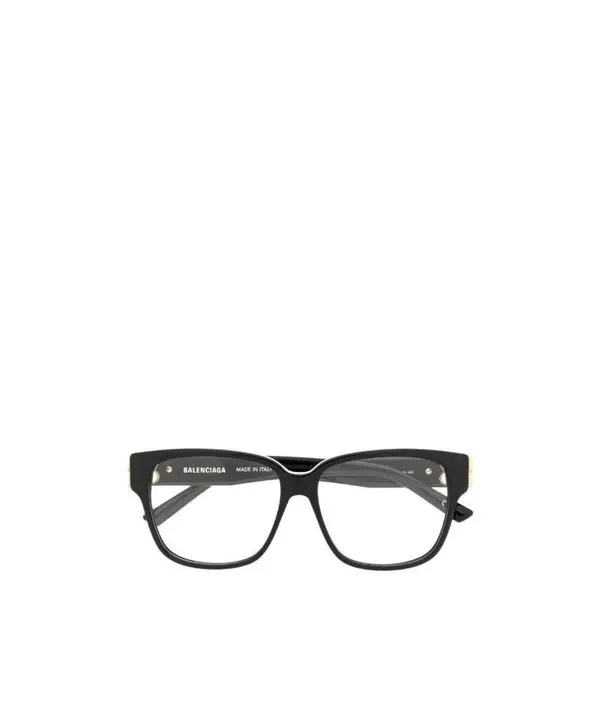 Balenciaga Square Frame Eyeglasses With Logo Detail - Black