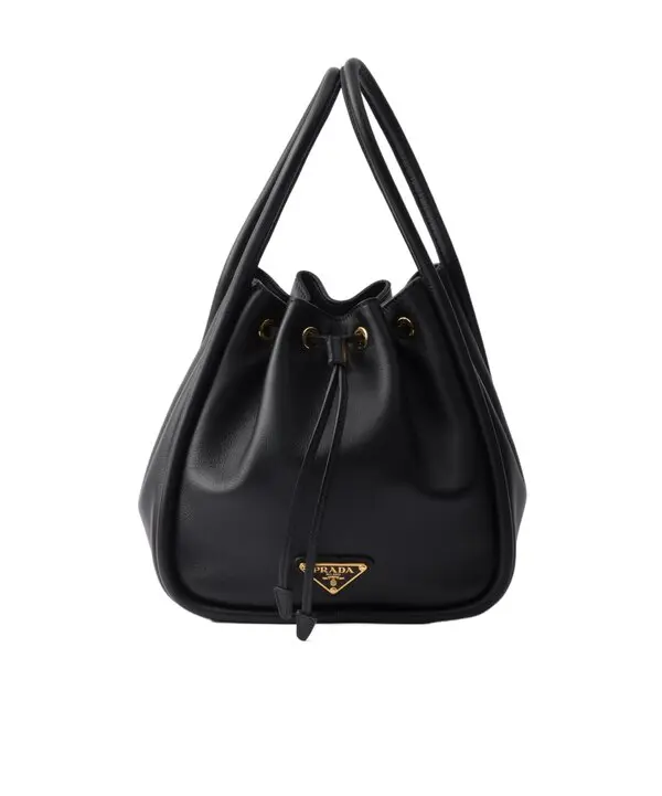 Prada Triangle Logo Drawstring Bucket Bag