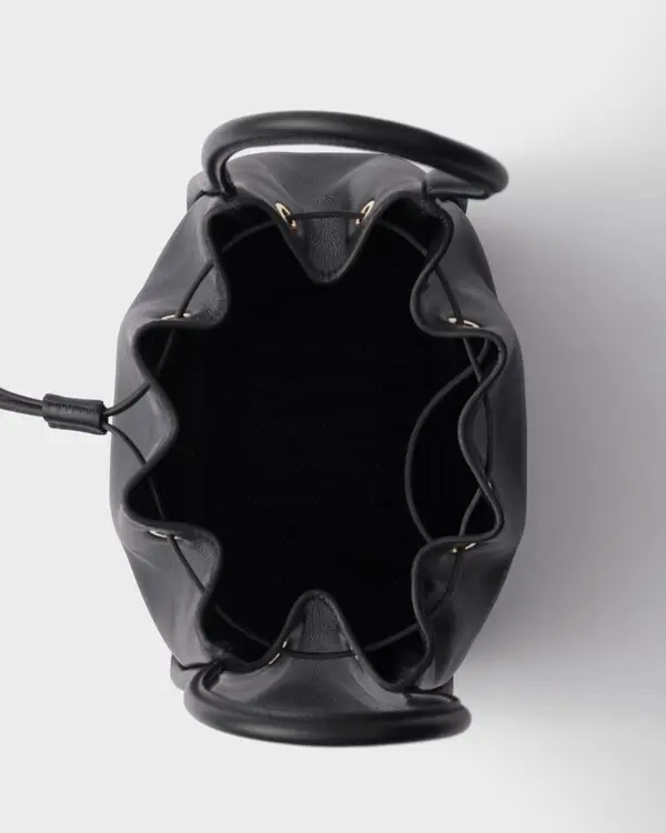 Prada Triangle Logo Drawstring Bucket Bag